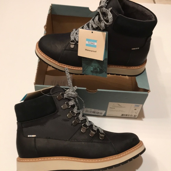 Toms | Shoes | Nwt Toms Mesa Waterproof Blck Leather Nylon Boot 6 ...
